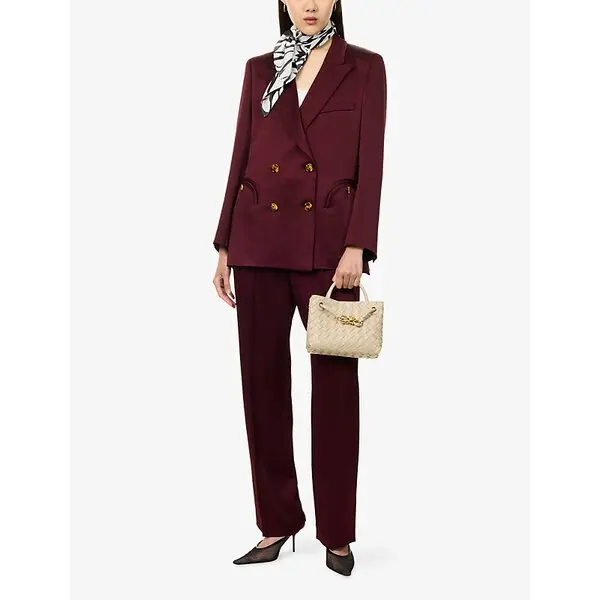 BLAZÉ MILANO Fox Pleated Satin Trousers