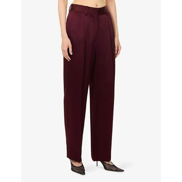 BLAZÉ MILANO Fox Pleated Satin Trousers