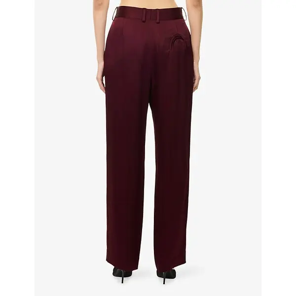BLAZÉ MILANO Fox Pleated Satin Trousers