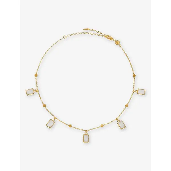 MISSOMA Lena 18ct Yellow -plated And Rainbow Moonstone Pendant Choker - Gold