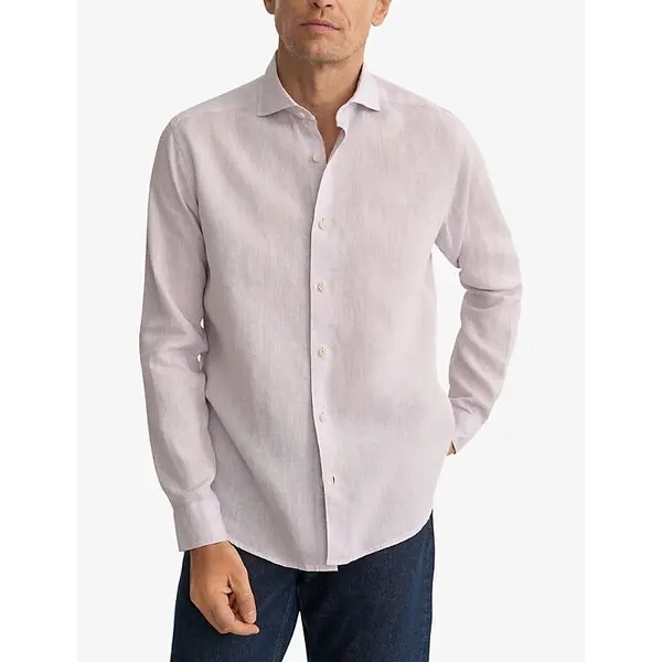 Eton Garment-washed Casual-fit Linen Shirt