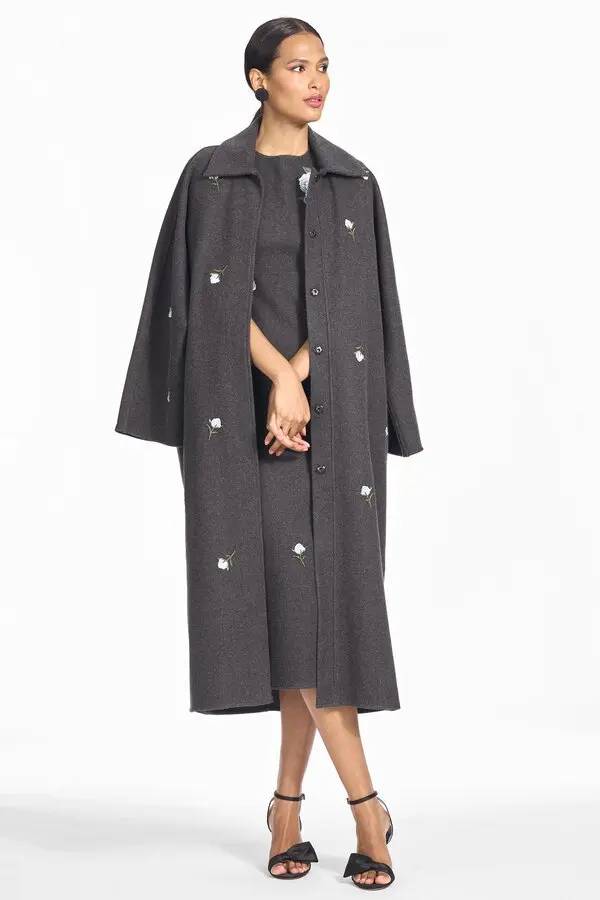 Sachin & Babi Embroidered Alessandra Coat - Graphite