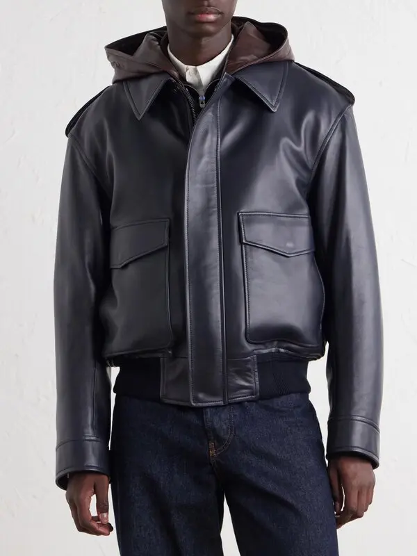 Loewe Leather Hooded Jacket