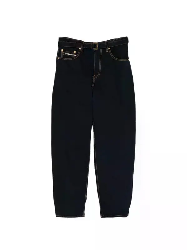 Sacai Belted Tapered Jeans - Blue