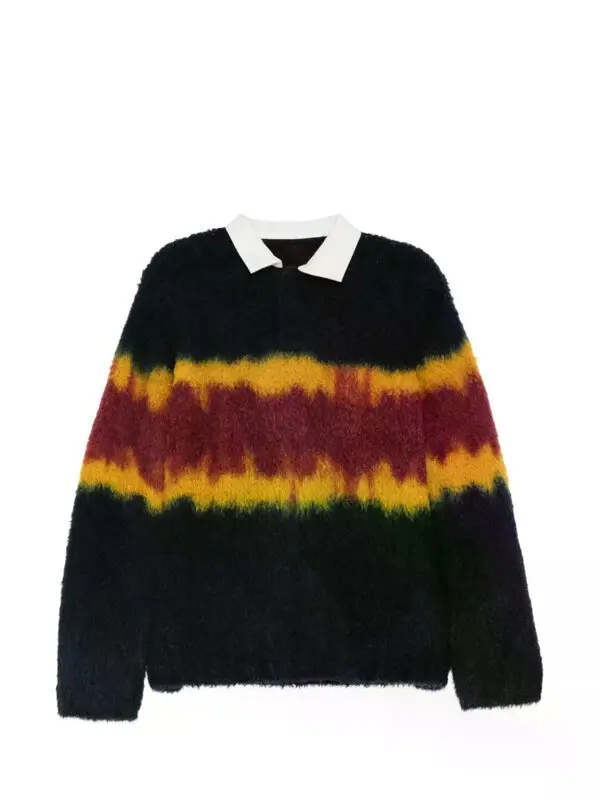 Sacai Tie-dye Knitted Sweater - Black