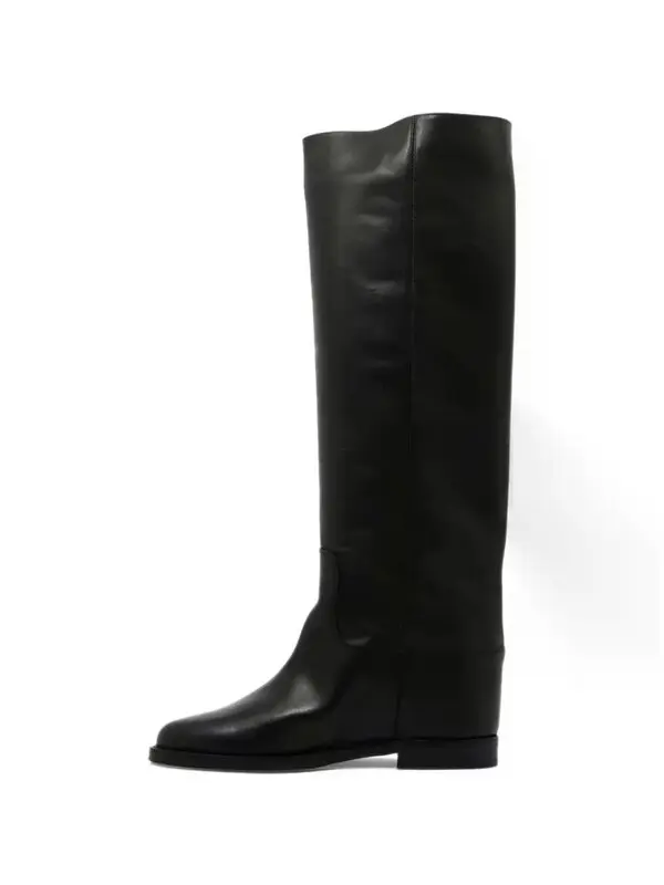 VIA ROMA 15 V-logo Knee-high Leather Boots