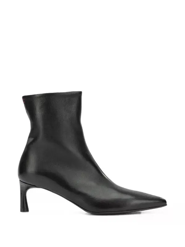 HALMANERA Pointed-toe Leather Ankle Boots