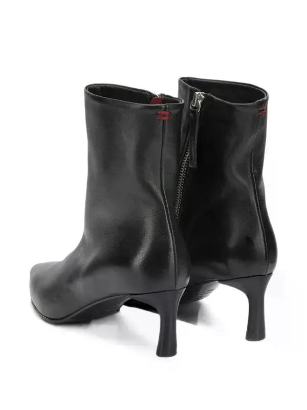 HALMANERA Pointed-toe Leather Ankle Boots