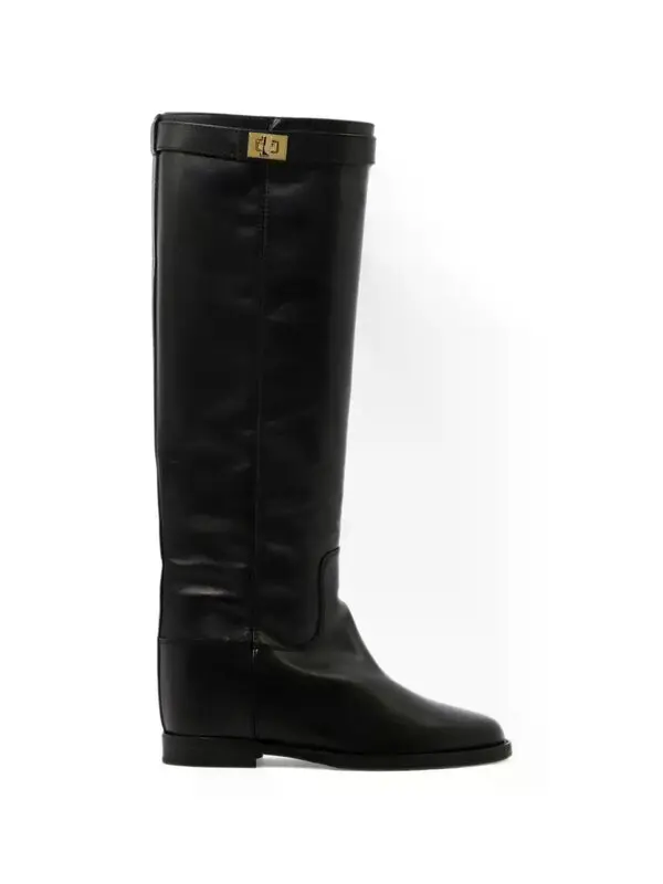 VIA ROMA 15 Buckled Leather Boots - Black