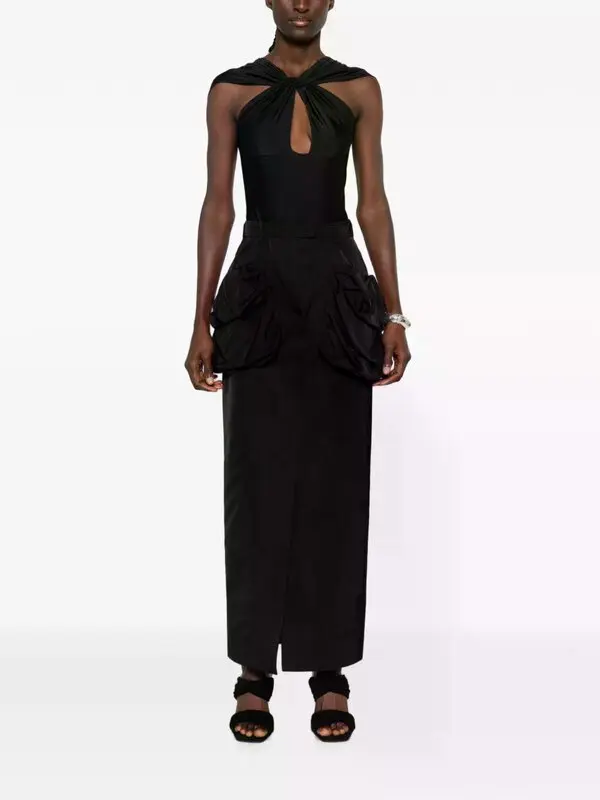 Viktor & Rolf Pleated-pocket Maxi Skirt