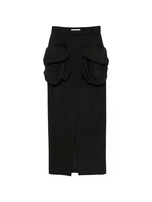 Viktor & Rolf Pleated-pocket Pencil Maxi Skirt