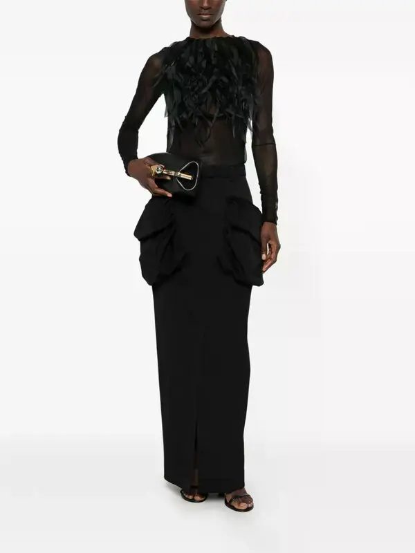 Viktor & Rolf Pleated-pocket Pencil Maxi Skirt