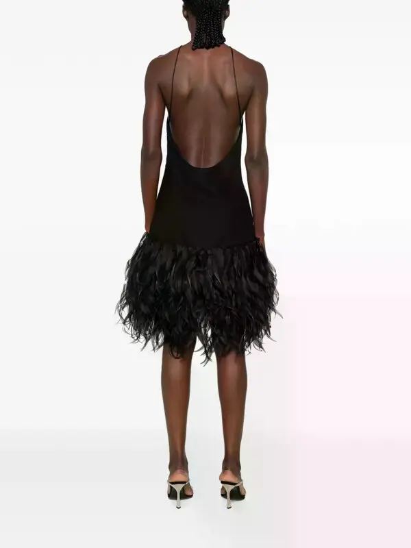 Viktor & Rolf Feather-hem Halterneck Mini Dress