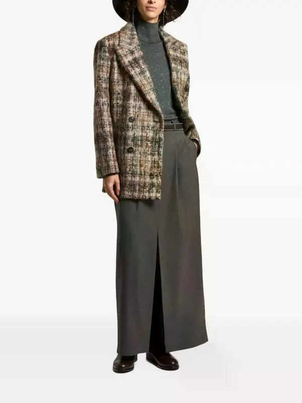 Peserico Check-pattern Double-breasted Coat