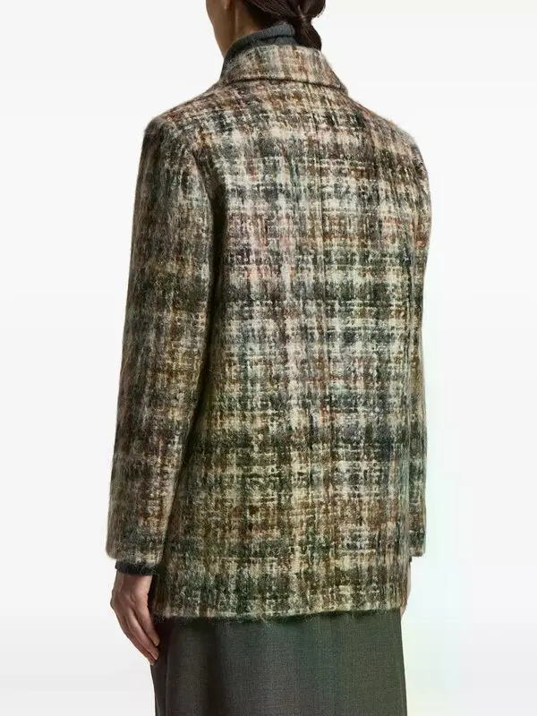Peserico Check-pattern Double-breasted Coat