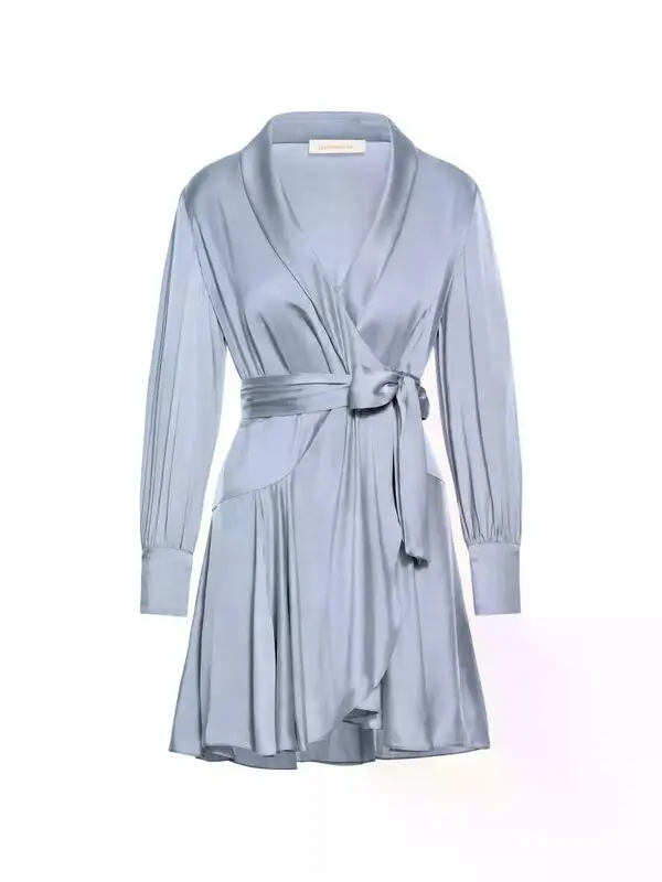 Zimmermann Silk Wrap Mini Dress - Blue