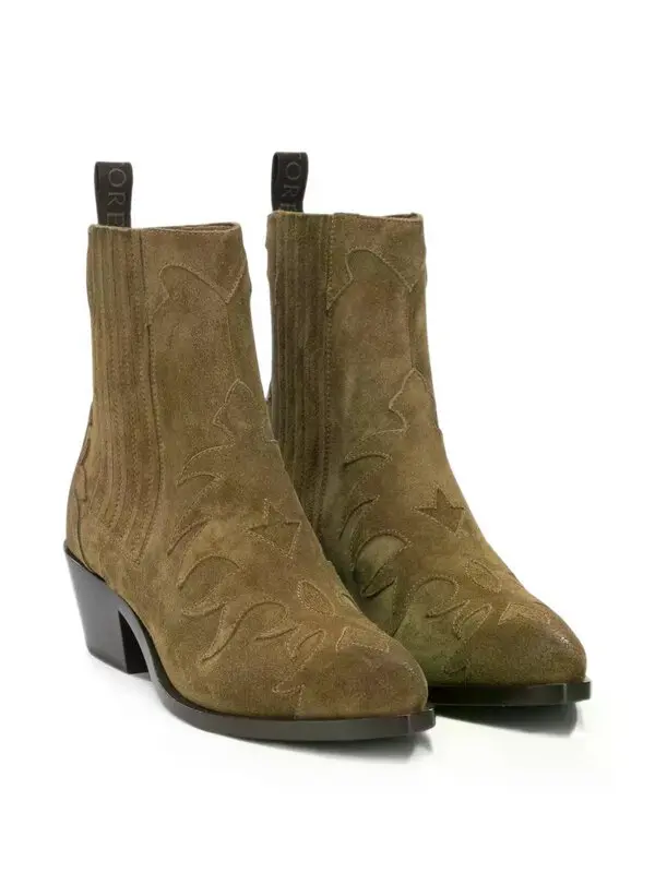 Sartore Embroidered Western Ankle Boots