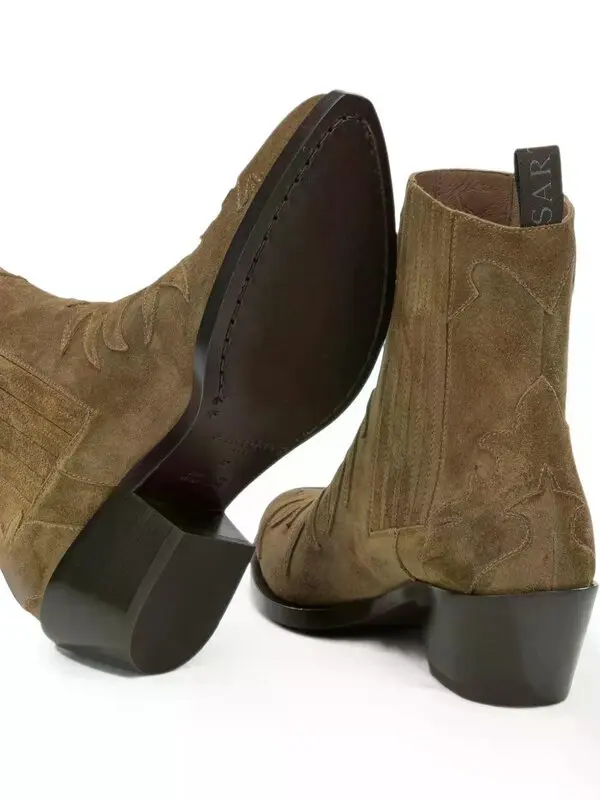 Sartore Embroidered Western Ankle Boots