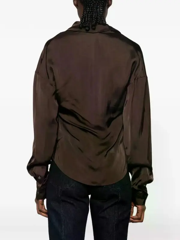 Viktor & Rolf Silk Satin V-neck Blouse With Pussy-bow