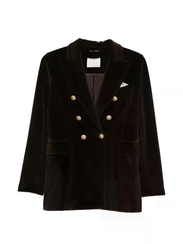CIRCOLO 1901 Double-breasted Velvet Jacket - Brown