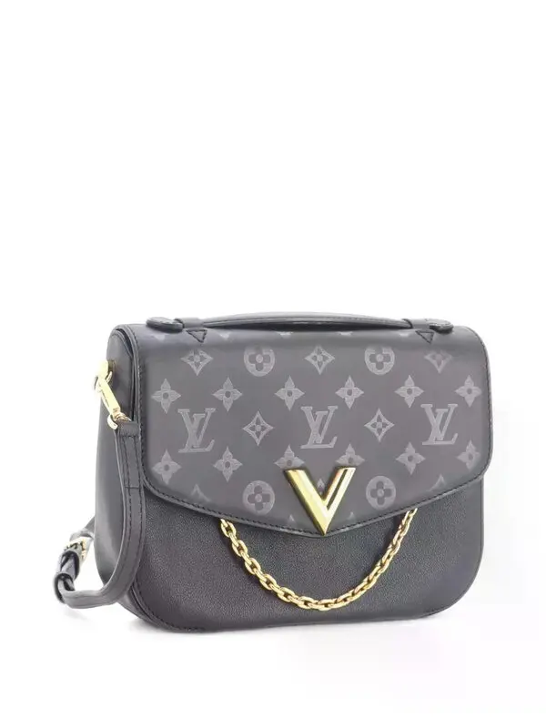 LOUIS VUITTON Monogram Leather Shoulder Bag - Black