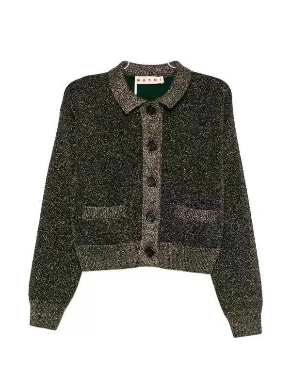 Marni Glitter-effect Button-up Cardigan - Black