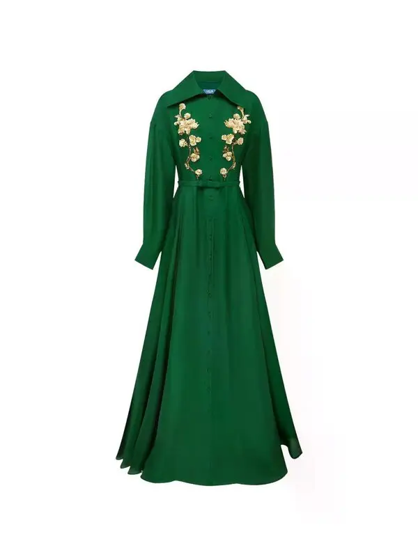 LEO LIN Josephine Floral-embellished Maxi Dress