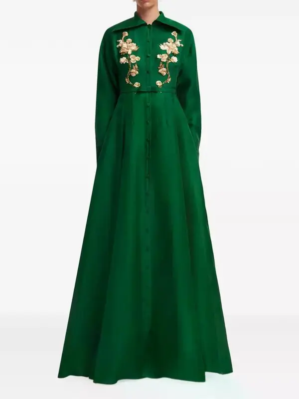 LEO LIN Josephine Floral-embellished Maxi Dress