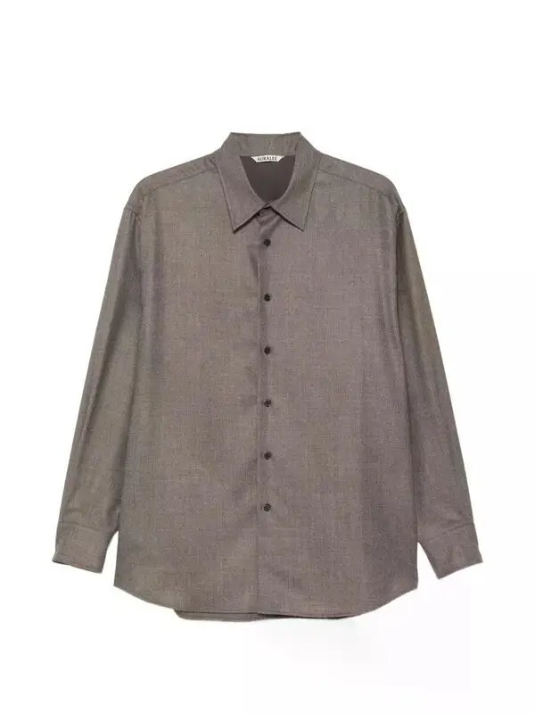 Auralee Light Wool Shirt - Brown