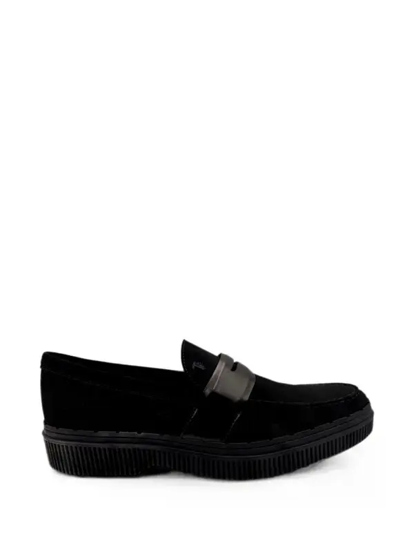 TOD'S Suede Platform Loafers - Black