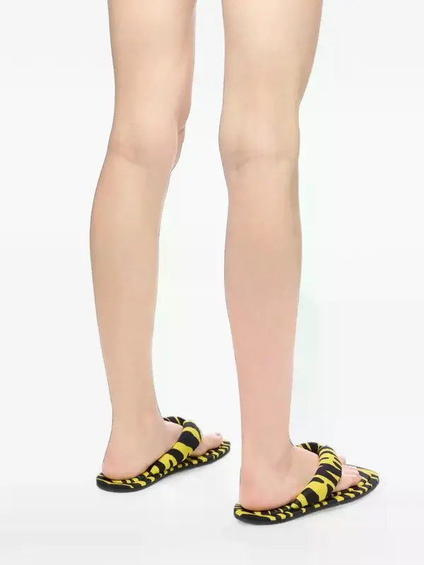 Attico Indie Zebra Print Flat Thong Sandals