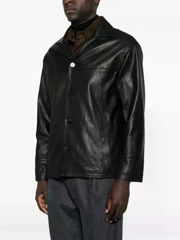 ARMA Jack Leather Button-up Jacket