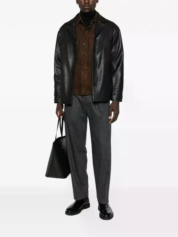 ARMA Leather Button-up Jacket