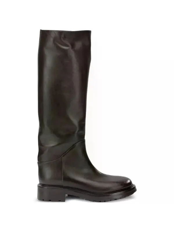 STRATEGIA SHOES Leather Knee-high Boots - Brown