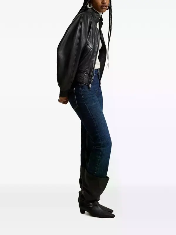 Polo Ralph Lauren Ribbed-trim Leather Jacket