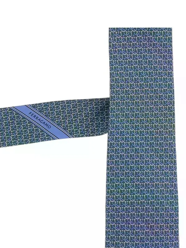 FERRAGAMO Gancini-pattern Silk Tie