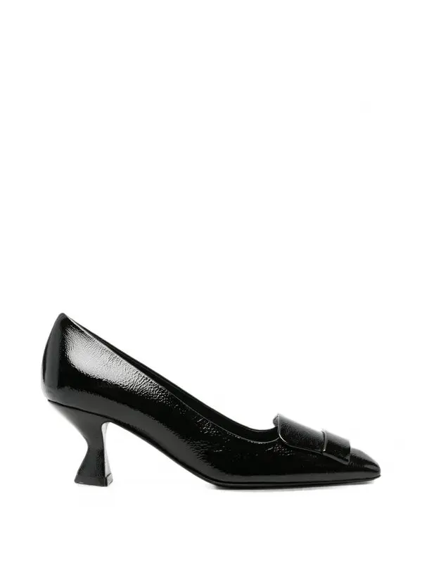 SERGIO ROSSI Buckle-detail Architectural-heel Pumps - Black