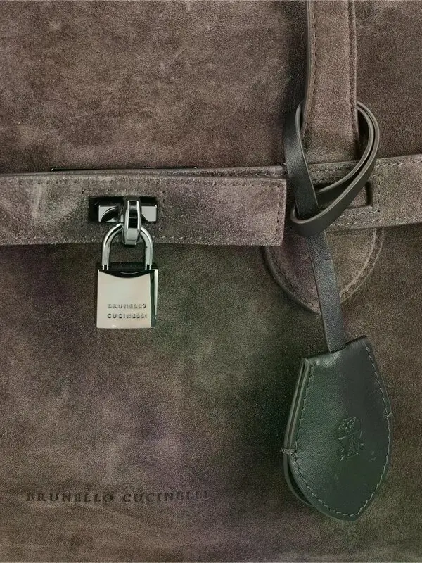 Brunello Cucinelli Padlock-detail Suede Tote Bag