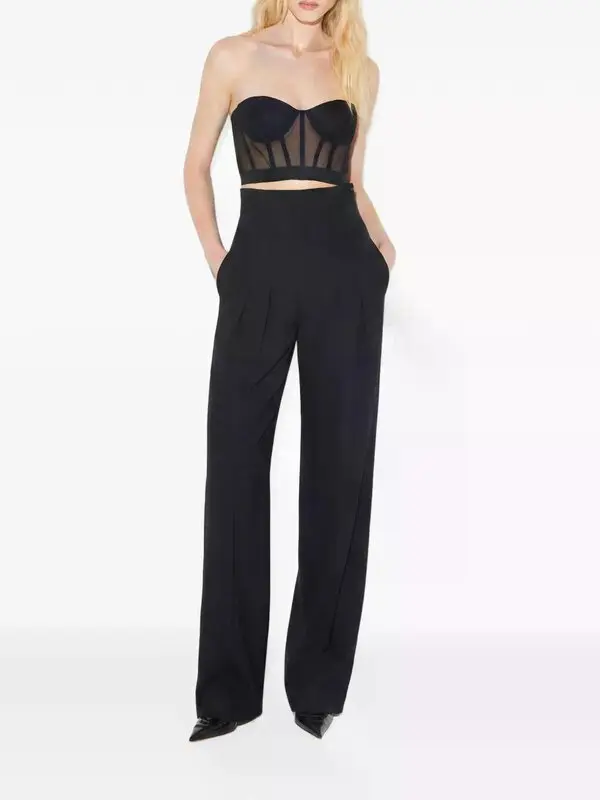 Elisabetta Franchi Mesh-panelled Corset-style Top