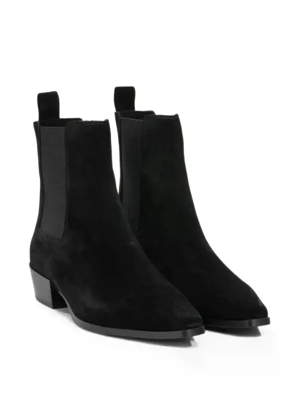 STRATEGIA SHOES Suede Chelsea Boots - Black