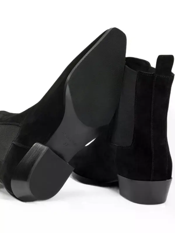 STRATEGIA SHOES Suede Chelsea Boots - Black