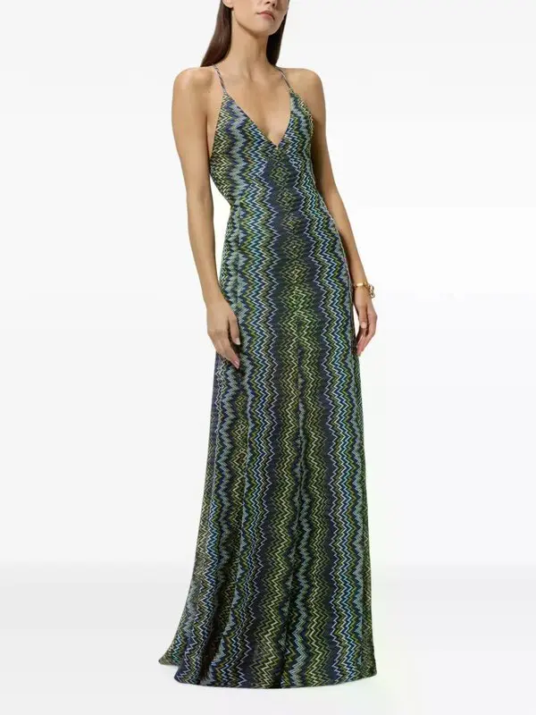 Missoni Long Viscose Dress With Snake Motif