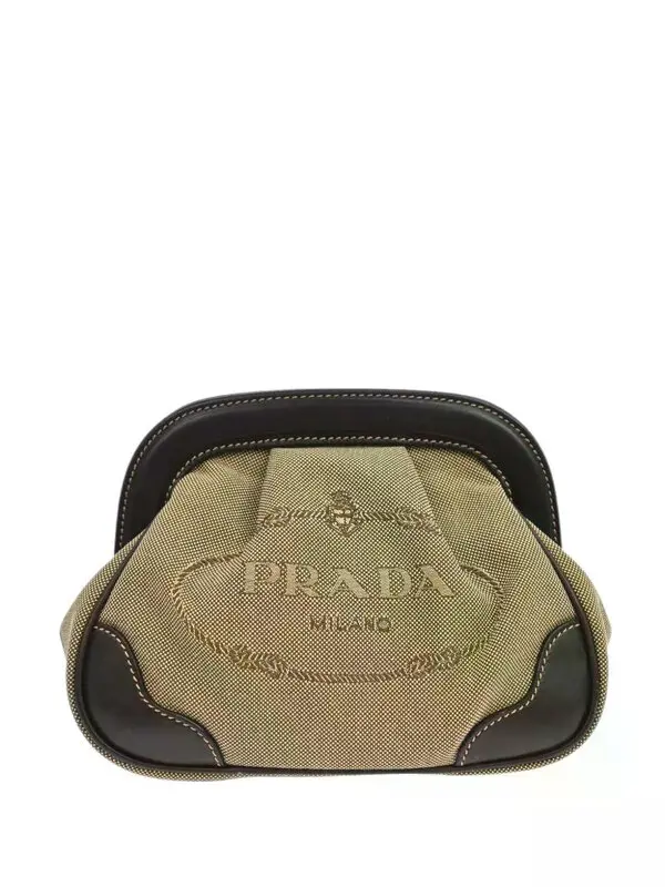 Prada 1990-2000s Canapa Clutch Bag - Neutrals