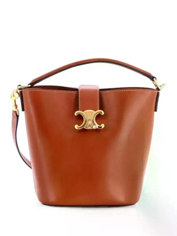 Celine Louise Bag Leather Small Bucket Bag - Brown
