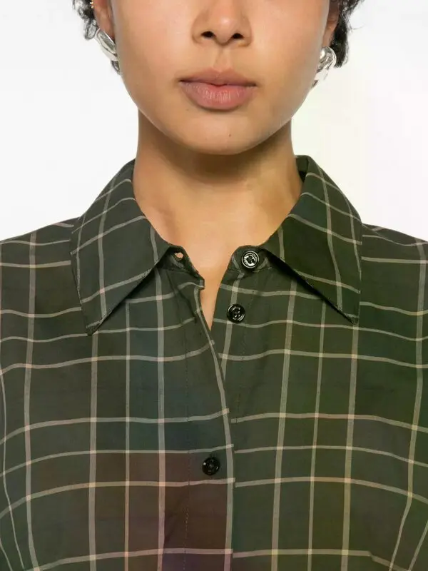 TOTEME Check-pattern Silk-blend Shirt