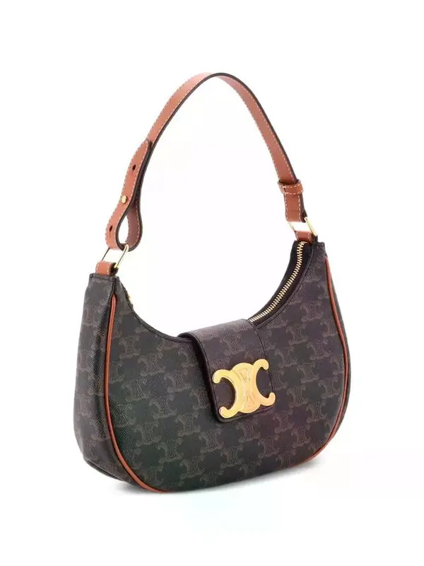 Celine Ava Triomphe Shoulder Bag In Coated Canvas