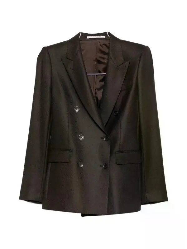 Tagliatore Double-breasted Peaked-lapel Jacket - Brown