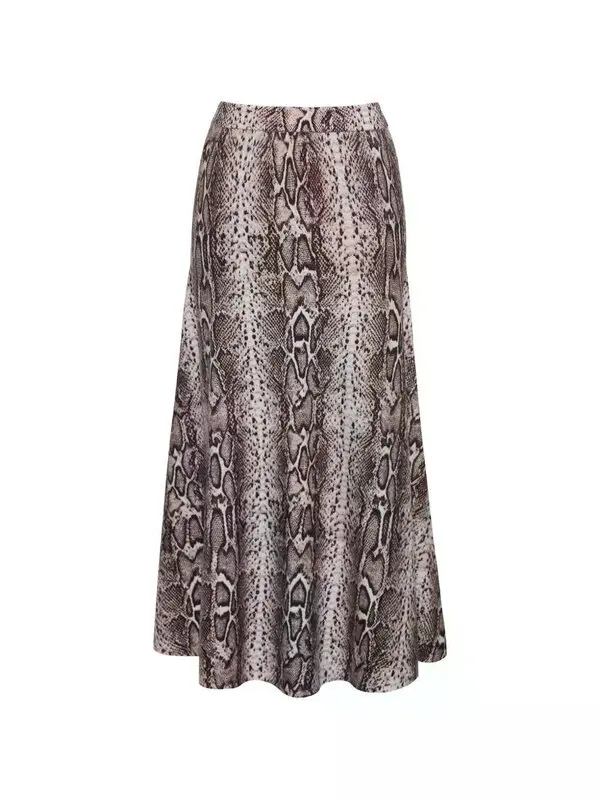 Cara Cara Sandra Snake-print Midi Skirt - Brown