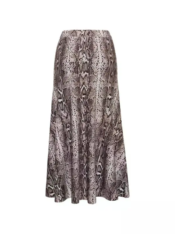 Cara Cara Sandra Snake-print Midi Skirt - Brown
