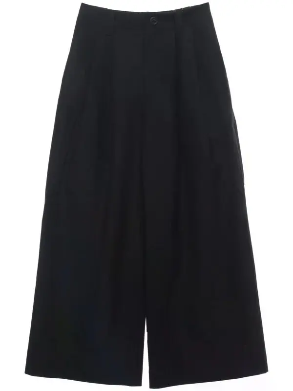 PET-TREE-KOR Pleated Wool Tailored Trousers - Black